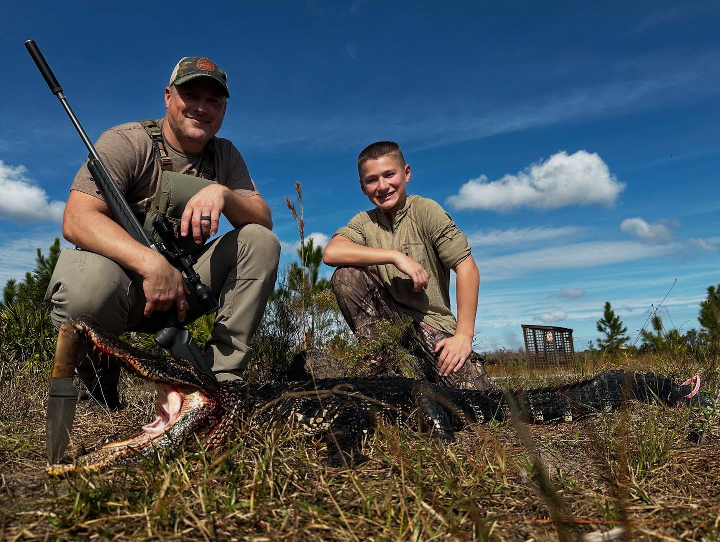 Jake and Ben came to gator hunt with CFTH all the way from Oregon ...